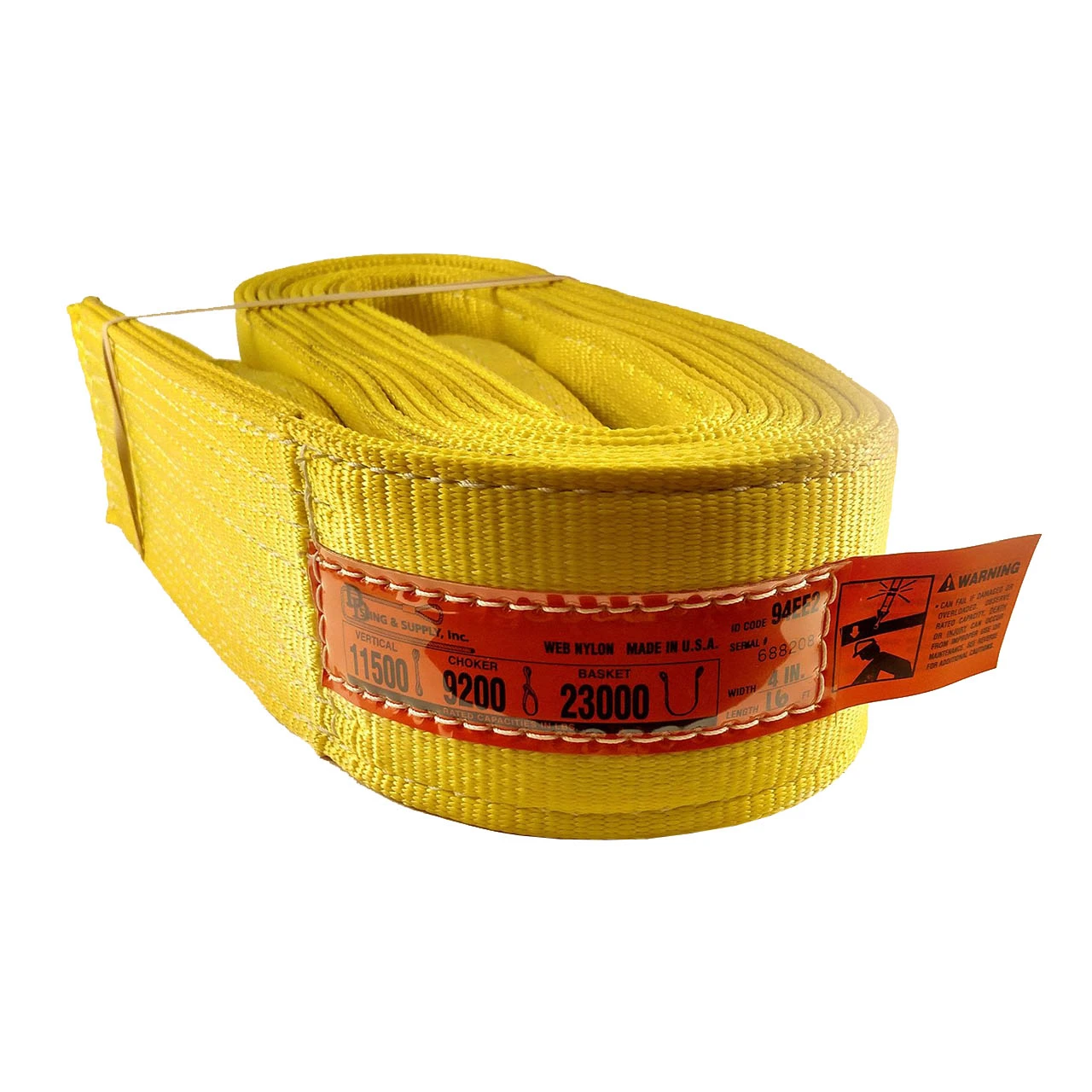 DD Sling 4 in. W Heavy Duty Type 3 Flat Eye & Eye, 2-Ply Nylon Sling ...