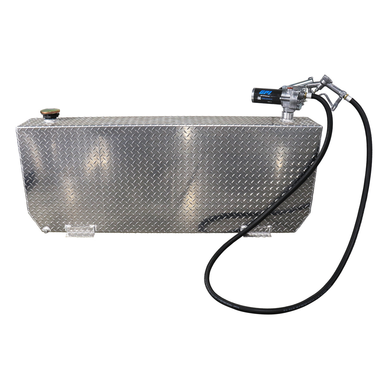 51 Gallon Aluminum Rectangle Fuel Transfer Tank w/ GPI 15 GPM Pump (12V ...