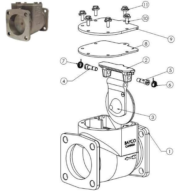 Dixon Bayco 3030 Series 3" Swing Check Valve Parts - John M. Ellsworth ...