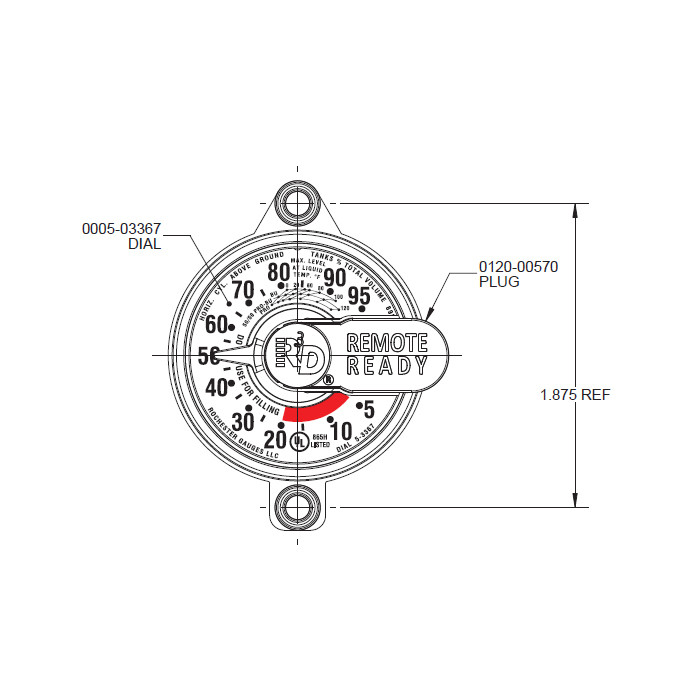 Rochester Gauge R3D-LP Remote Ready Dial for Junior Style Gauges ...