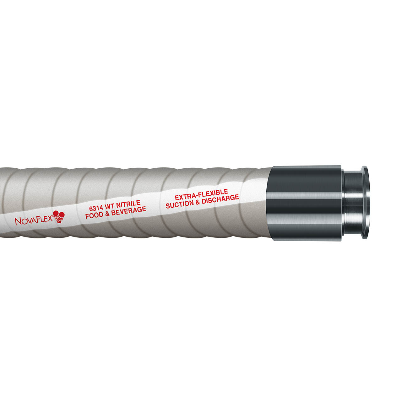 Novaflex 6314 Corrugated FDA Nitrile Food Suction & Discharge Hose w ...