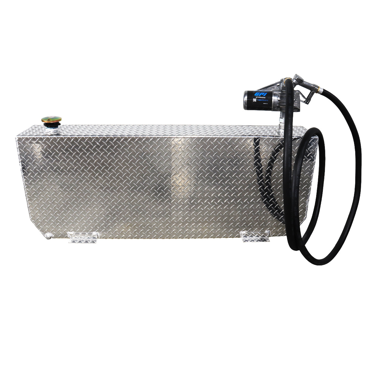 51 Gallon Aluminum Rectangle Fuel Transfer Tank w/ GPI 20 GPM Pump (12V ...