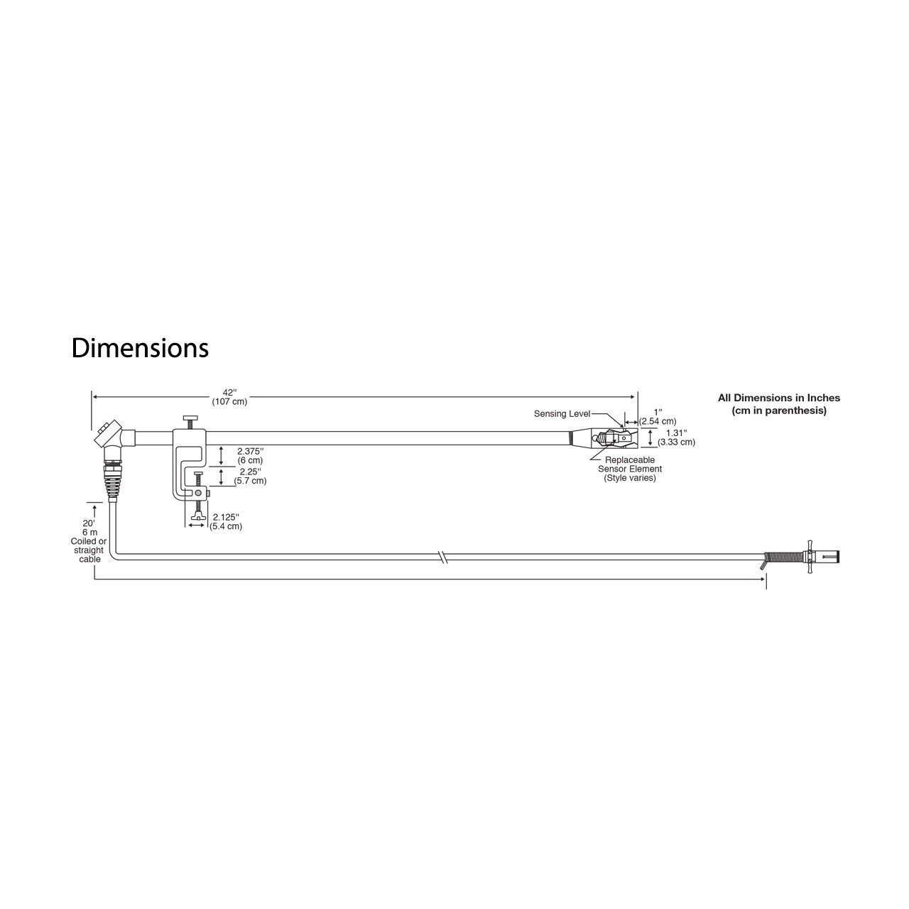 Scully SP-PYU/SS/4R Portable Liquid Level Sensor Cane Probe