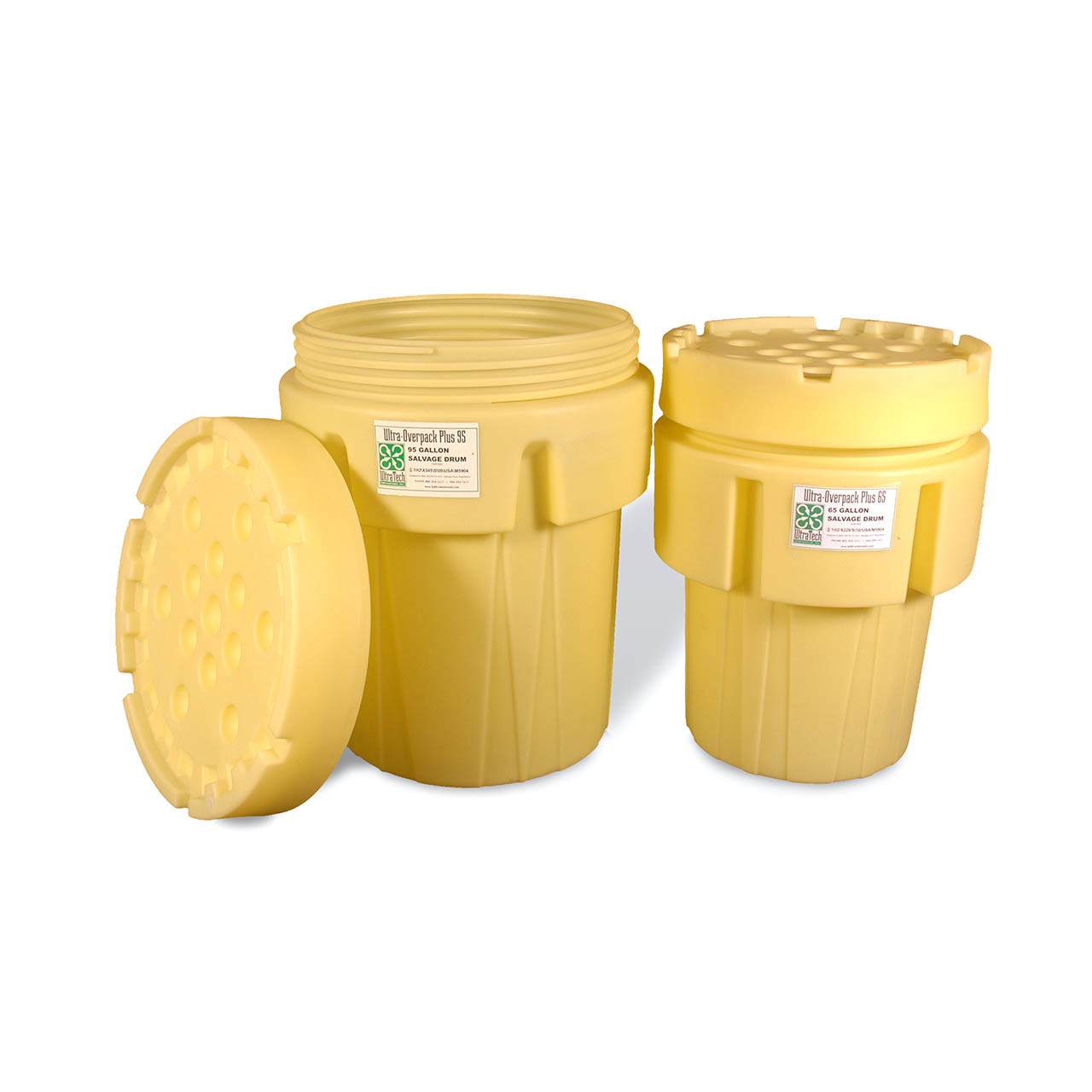 UltraTech 0580 Overpack Salvage Drums, 95 Gallons, Yellow - John M ...