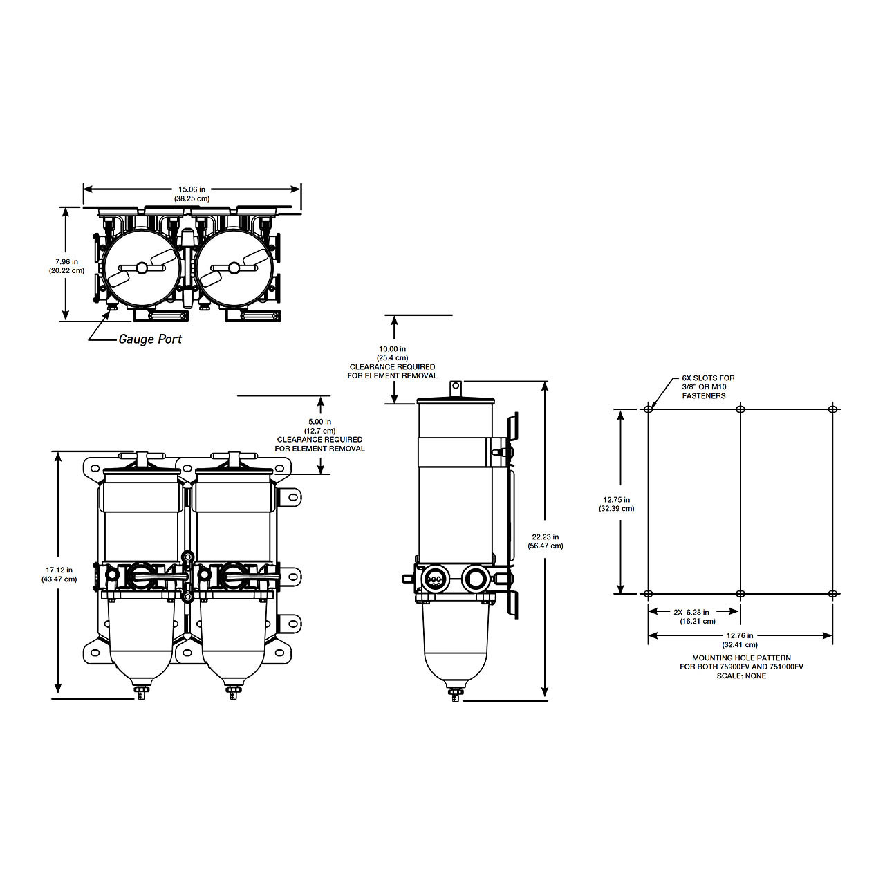 Racor 751000FV Double Turbine Fuel Filter Water Separator - 10 Micron ...