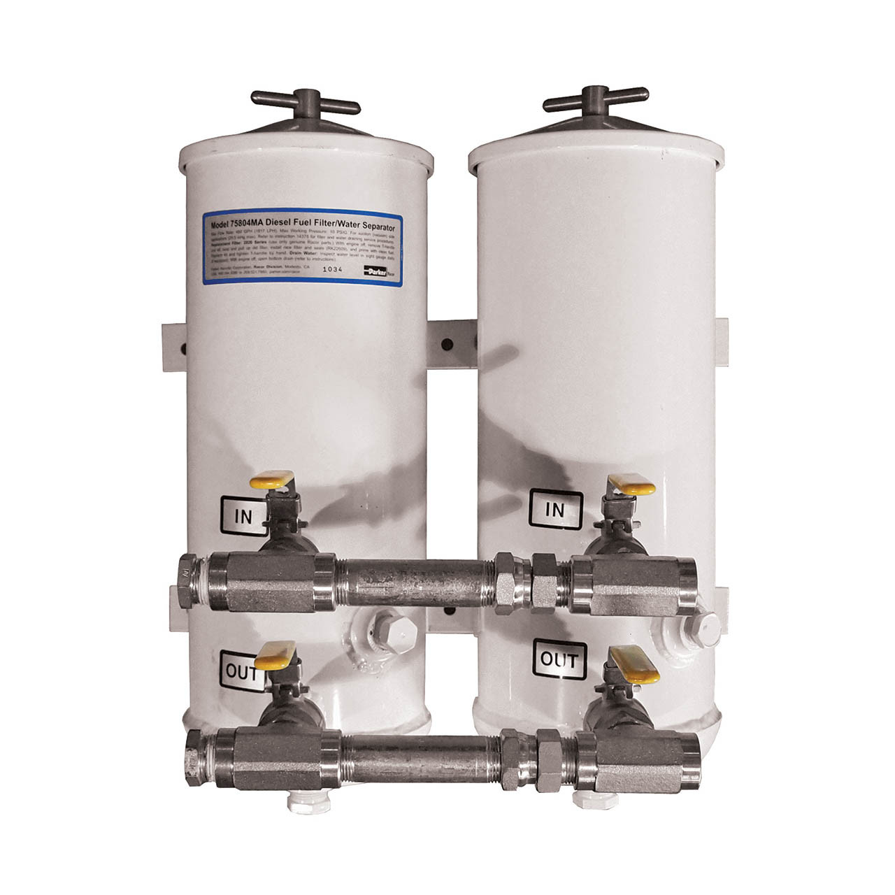 Parker Racor Marine 804A Series Duplex Fuel Filter Water Separator ...