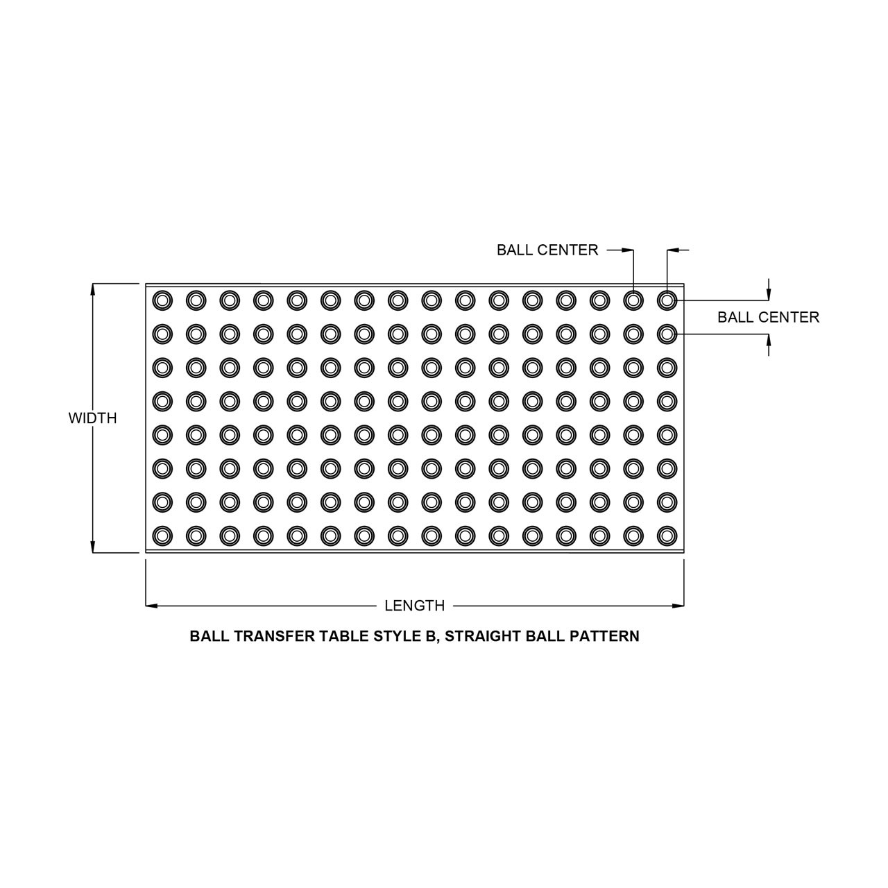 LEWCO BPB Deep Plate Style Ball Transfer Table, Straight Ball Pattern ...