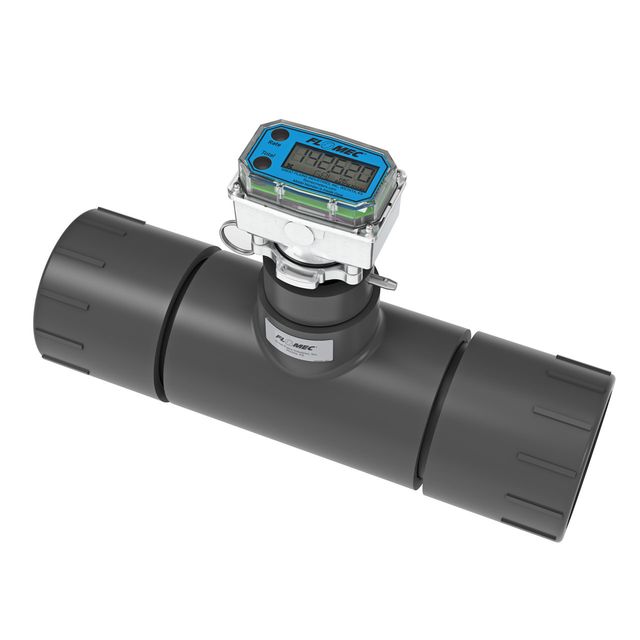 Flomec Aquasonic Series 3 in. NPT PVC Tee Ultrasonic Flow Meter - John ...