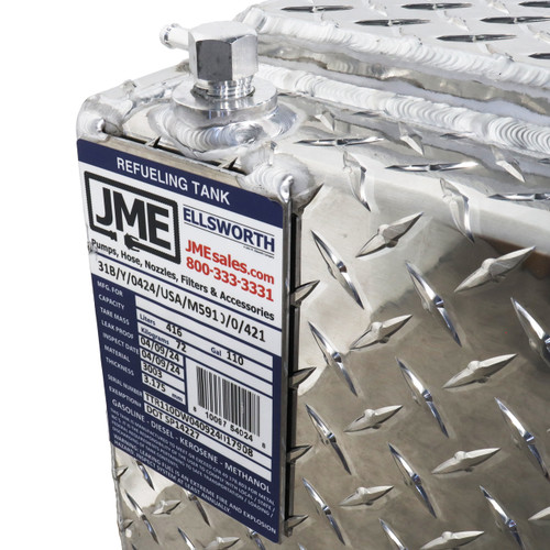 110 Gallon Aluminum Rectangle Double Wall Fuel Transfer Tank - John M ...