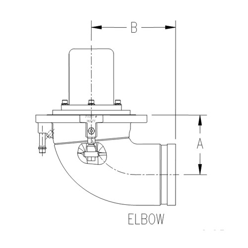 Betts 4 in. Aluminum Internal Air Emergency Valve - Elbow Flanged ...