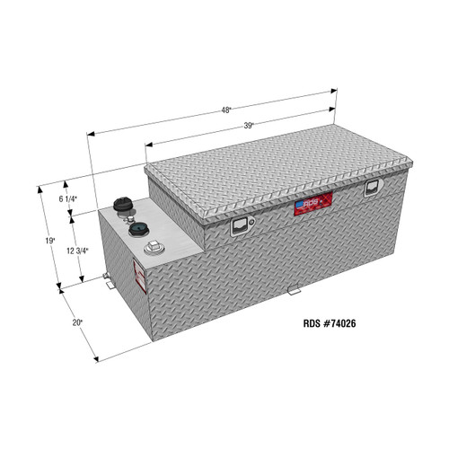 RDS 50 Gal. Powder Coated Al. Transfer Tank/Toolbox Combo