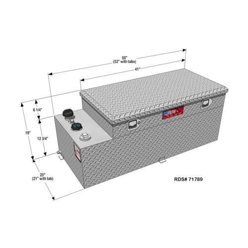RDS 51 Gal. Aluminum Transfer Tank/Toolbox Combo