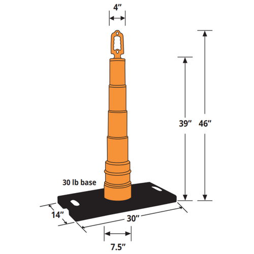 Lakeside Plastics Perimeter Defender 42 in. OSHA Compliant Warning Line ...