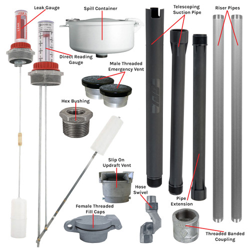 Diesel Vent Kit W/ 1 in. Swivel for 550 Gal x 48 in. Double Wall Tank ...