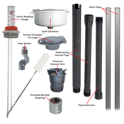Farm Tank Gasoline Vent Kit W/ 1 in. Swivel for 550 Gal x 48 in. Tank ...