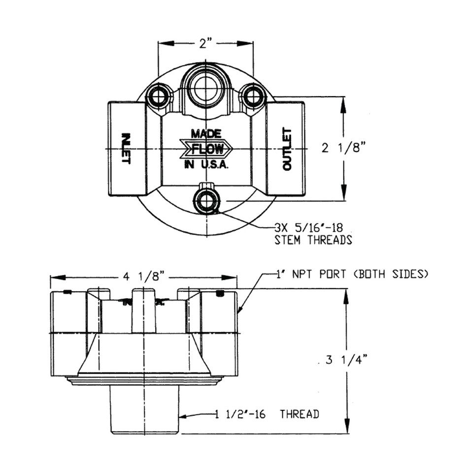 Cim-Tek 50032 Single Adapter, 1" Port, 1 1/2" Nose
