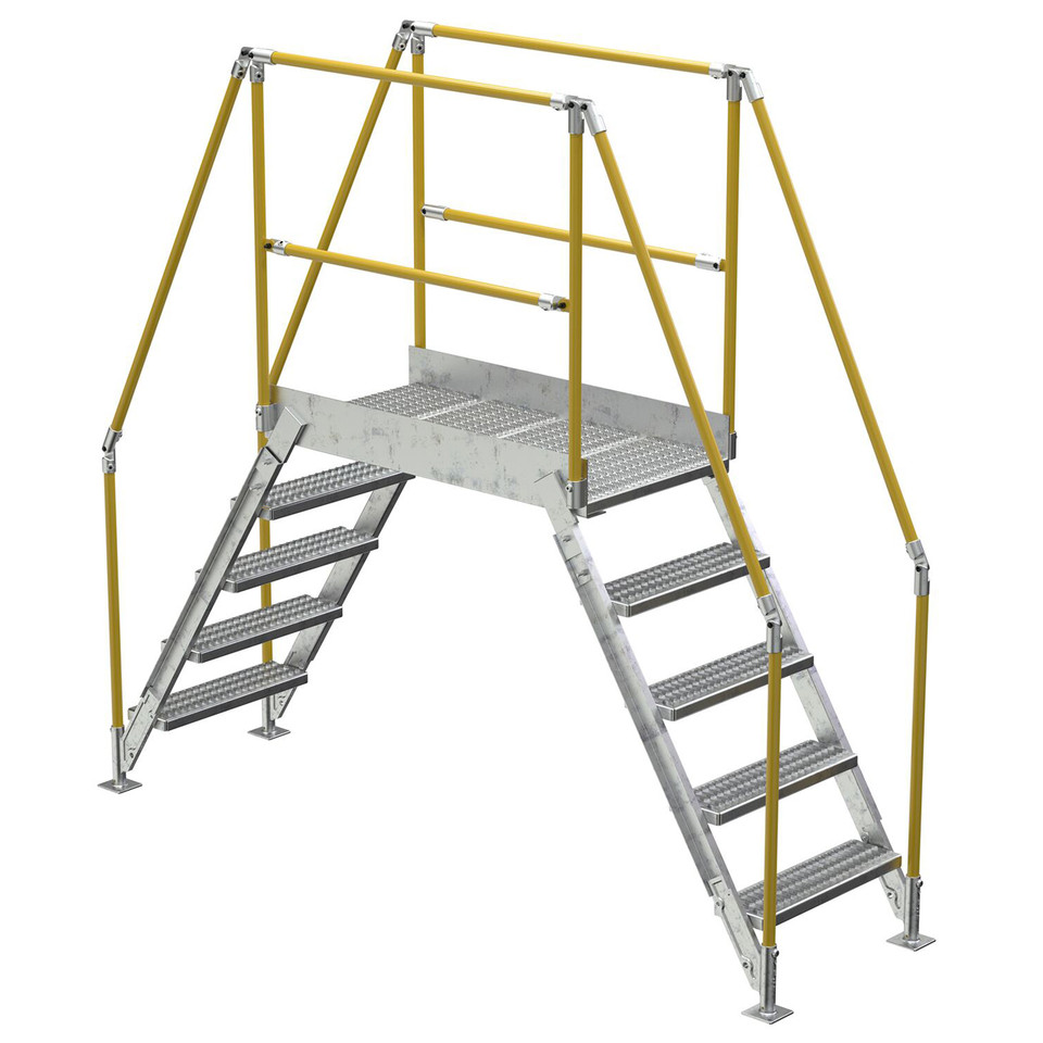 Vestil COL-5-HDG 5 Step Galvanized Cross-Over Ladder, 48-1/4 in. H ...