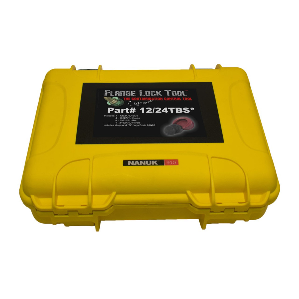 FlangeLock™ 12/24TBS Crush Resistant Yellow Case w/ Slugs and O-rings ...