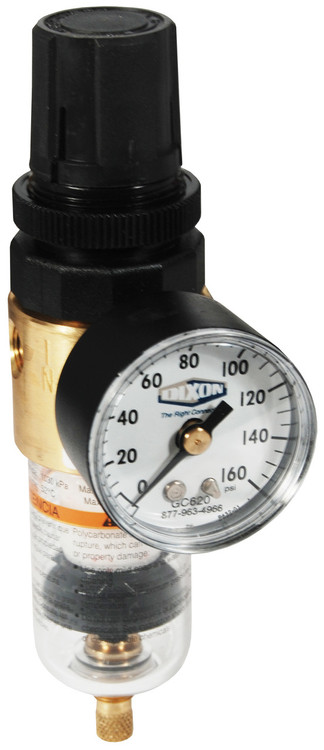 Dixon Wilkerson 1/4 in. BB3 Miniature Filter/Regulator with Transparent ...