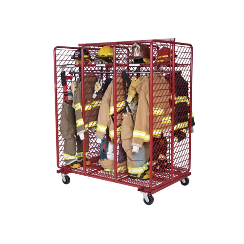 Red Rack Mobile 6-Section Double-Sided Turnout Gear Locker - 24 in ...