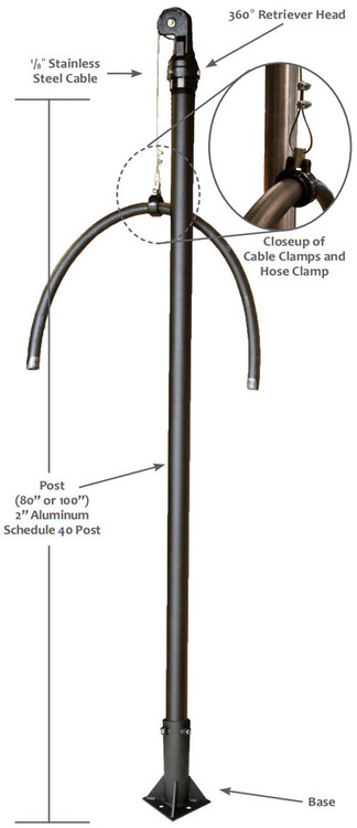 Morrison Bros. Powder Coated 1 in. 610XB Hose Retriever w/ Square Base ...