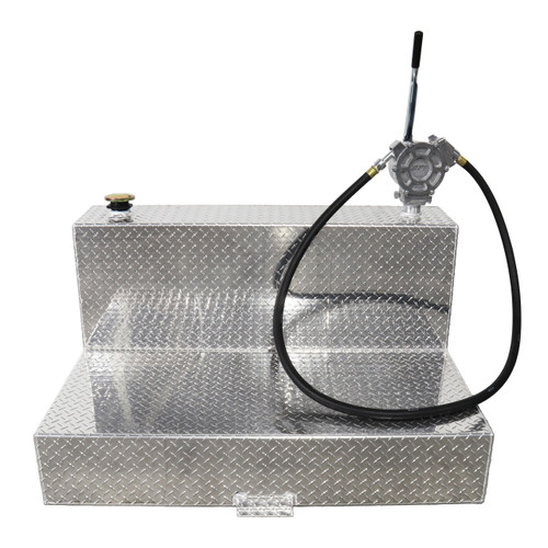 95 Gallon Aluminum L-shape Fuel Transfer Tank w/ GPI 50 Gallons Per 100 ...