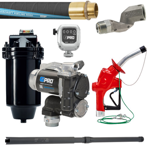 GPI GPRO 25 GPM 12V Aviation Fuel Transfer Pump Package w/ Meter ...