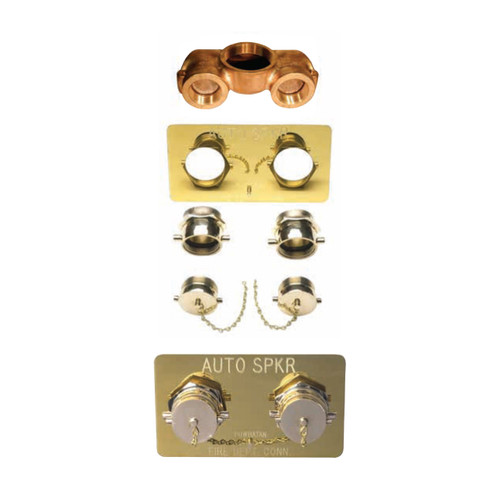 Dixon 2 1/2 in. NST x 4 in. NPT Double Clapper Concealed Type Siamese ...