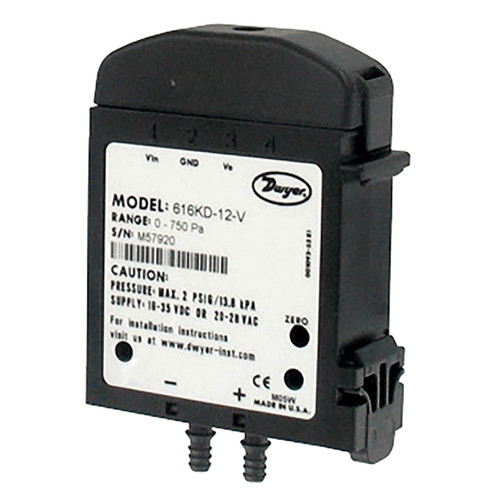 Dwyer Series 616KD Differential Pressure Transmitter, Pascal, 4-20mA, 2 ...