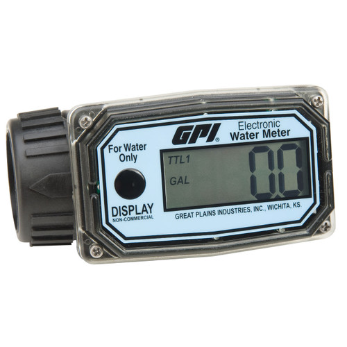 GPI 01N31LM 1" NPT Electronic Water Meter- Gallons