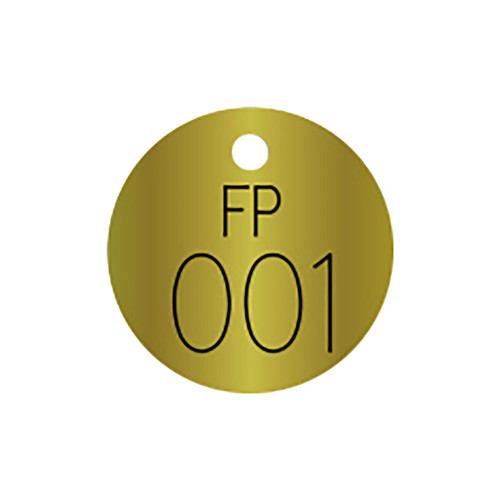 Marking Services BVT "FP" Fire Protection Round Brass Valve Tags, w/Top ...