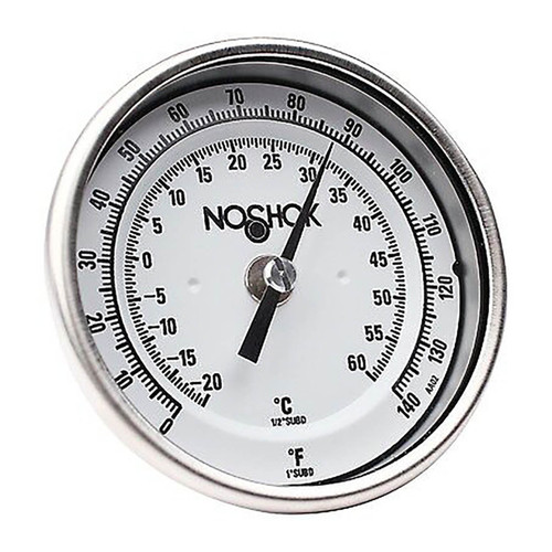 NOSHOK 100 Series 2 in. Dial Bimetal Dual Temp Thermometers w/ 1/4 in ...