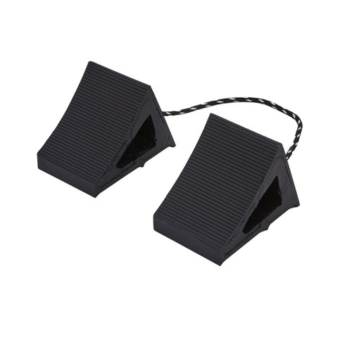 Elasco 7 in. Wheel Chocks with Eye Hook and Rope, Black - John M ...