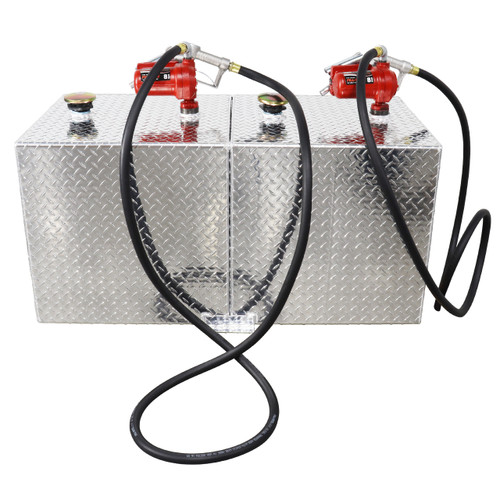 110 Gallon Aluminum Rectangle Split Fuel Transfer Tank w/ Fill-Rite FR8 ...