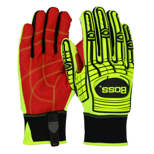 PIP Boss® Hi-Vis High Performance Red PVC Grip Gloves, 12 Pairs/Pack ...