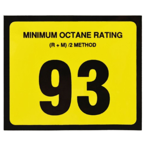 RDM 6666 93 Octane Decal Label - Generic - John M. Ellsworth Company