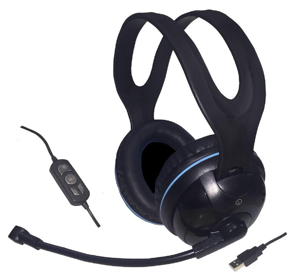 Andrea Communications NC-455VM USB Over-Ear Stereo USB Headset with In ...