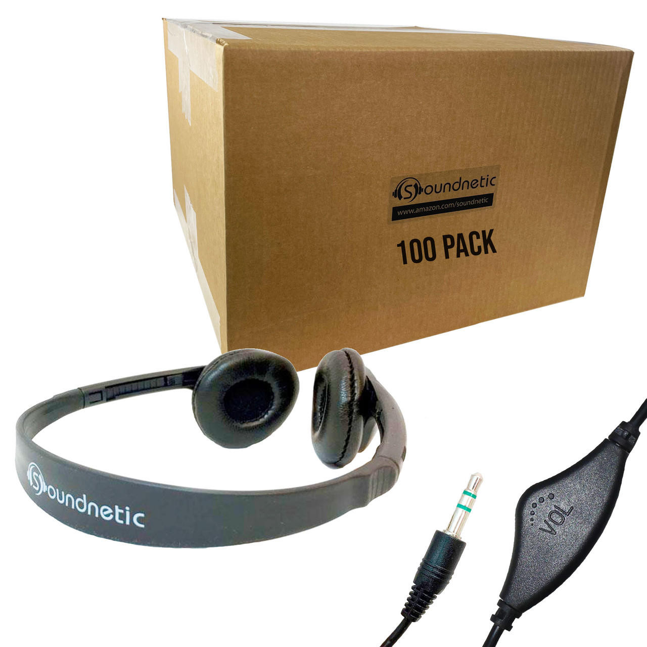 Soundnetic SN-CCV Classroom Budget Headphones with Leatherette Earpads ...