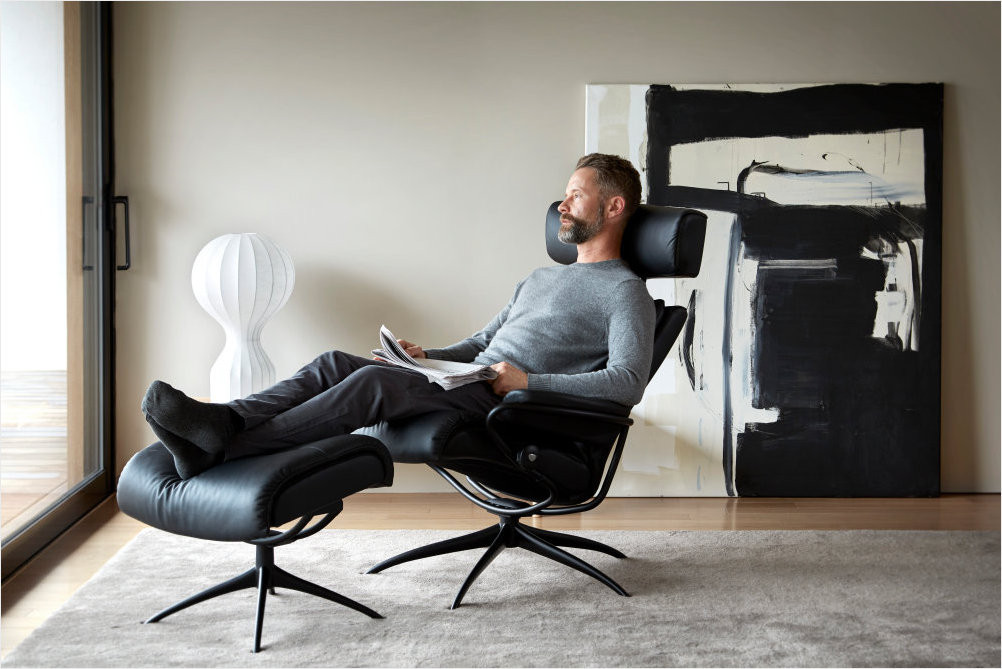 Stressless Tokyo Low-Back High-Base Chair with Adjustable Headrest ...