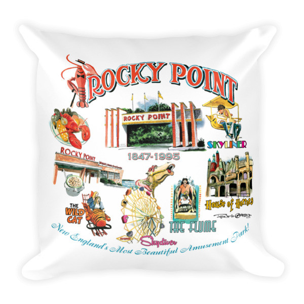 "Rocky Point Memories" Square Pillow by Frank Galasso - OCEAN STATE GIFTS
