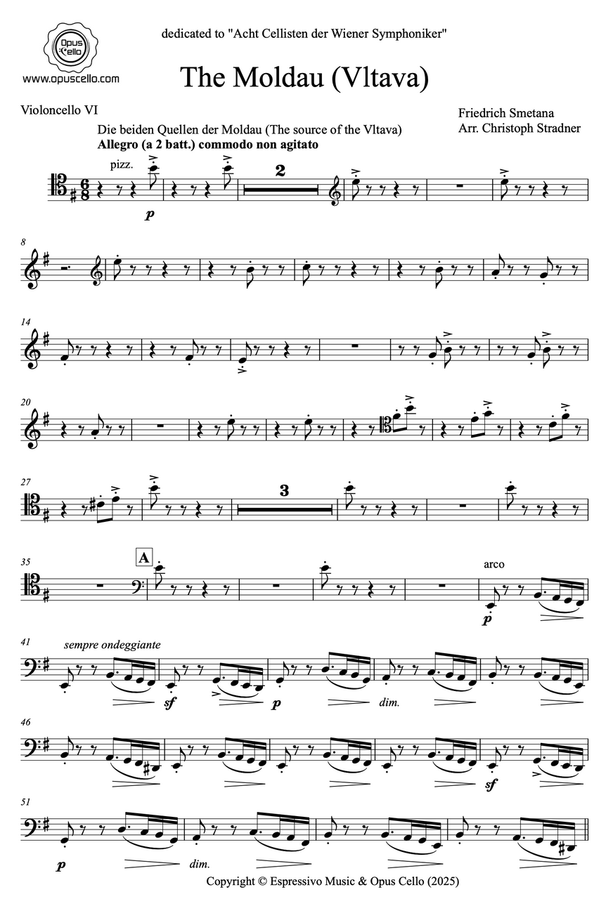 Bedrich SMETANA, The Moldau for 8 Cellos - OpusCello