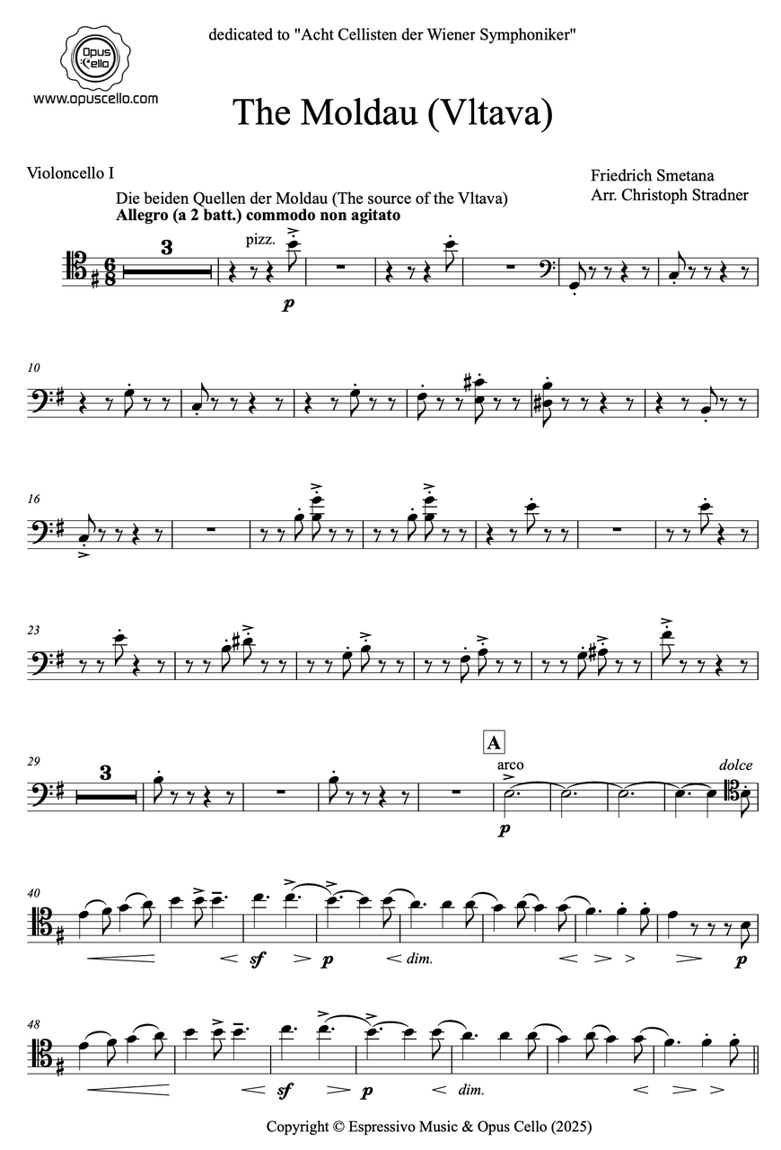 Bedrich SMETANA, The Moldau for 8 Cellos - OpusCello