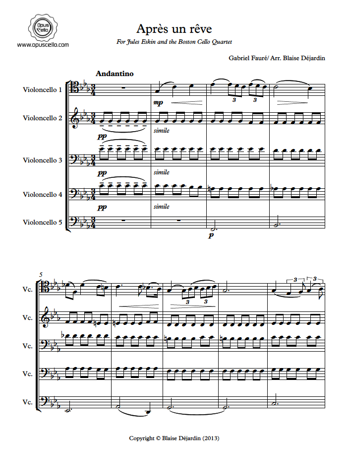 OPUS CELLO Sheet Music for Cello Ensemble