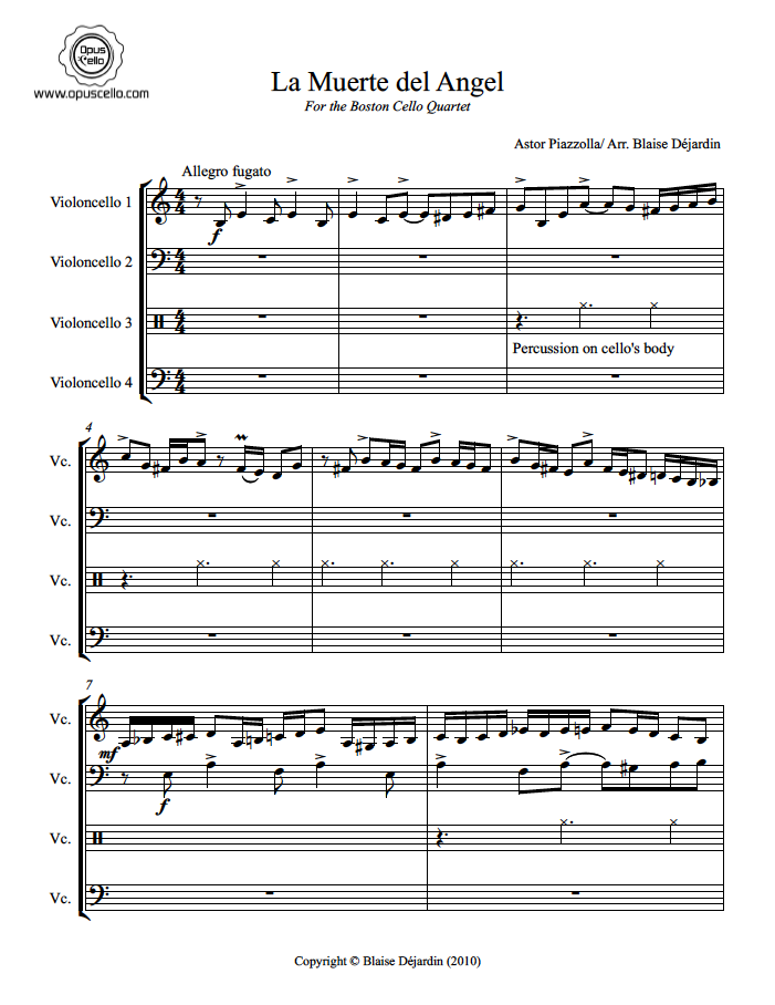 OPUS CELLO Sheet Music for Cello Ensemble