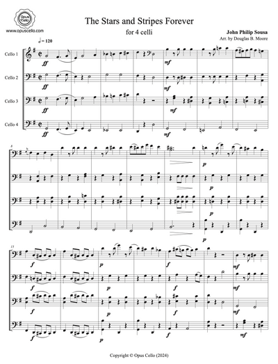 John Philip SOUSA, The Stars and Stripes Forever for 4 Cellos - OpusCello