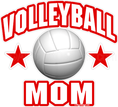 Car decals magnets for Volleyball Mom at www.allsportdesigns.com