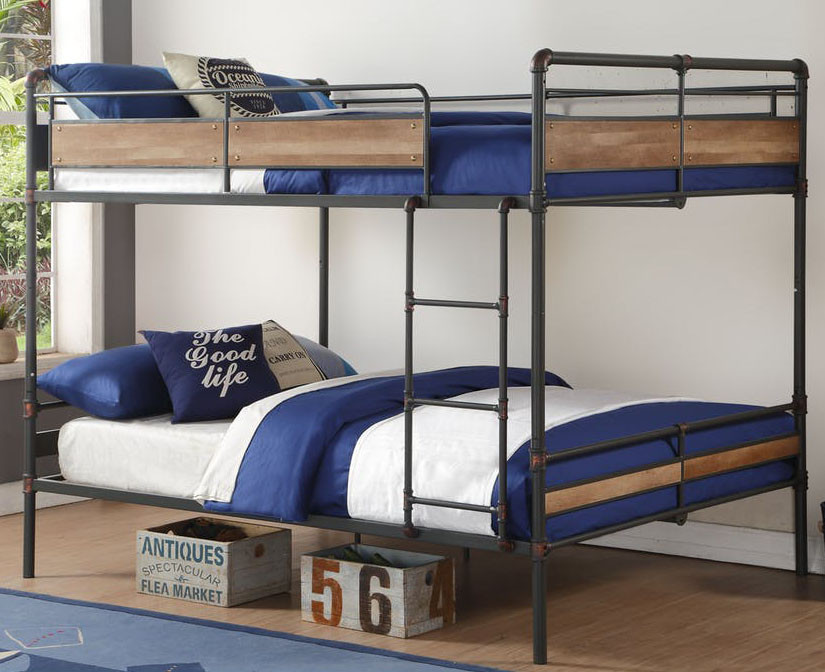 Pipe Like Sandy Gunmetal Queen Size Bunk Bed