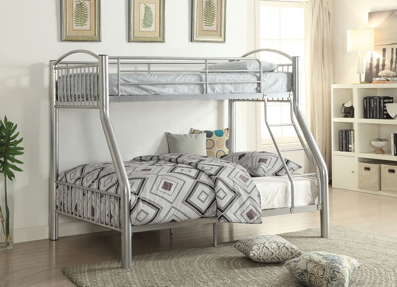 Cody Twin over Full Bunk in Charcoal Brown with ladder