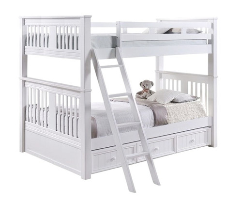 Mission Dual Height Queen Bunk Bed w/ Slanted Ladder