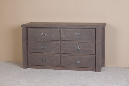 Lodge Rustic Barnwood 6-Drawer Dresser in Weathered Gray